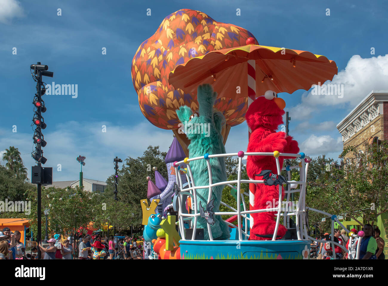 Orlando, Florida. October 29, 2019. Elmo and Rosita in Sesame Street ...