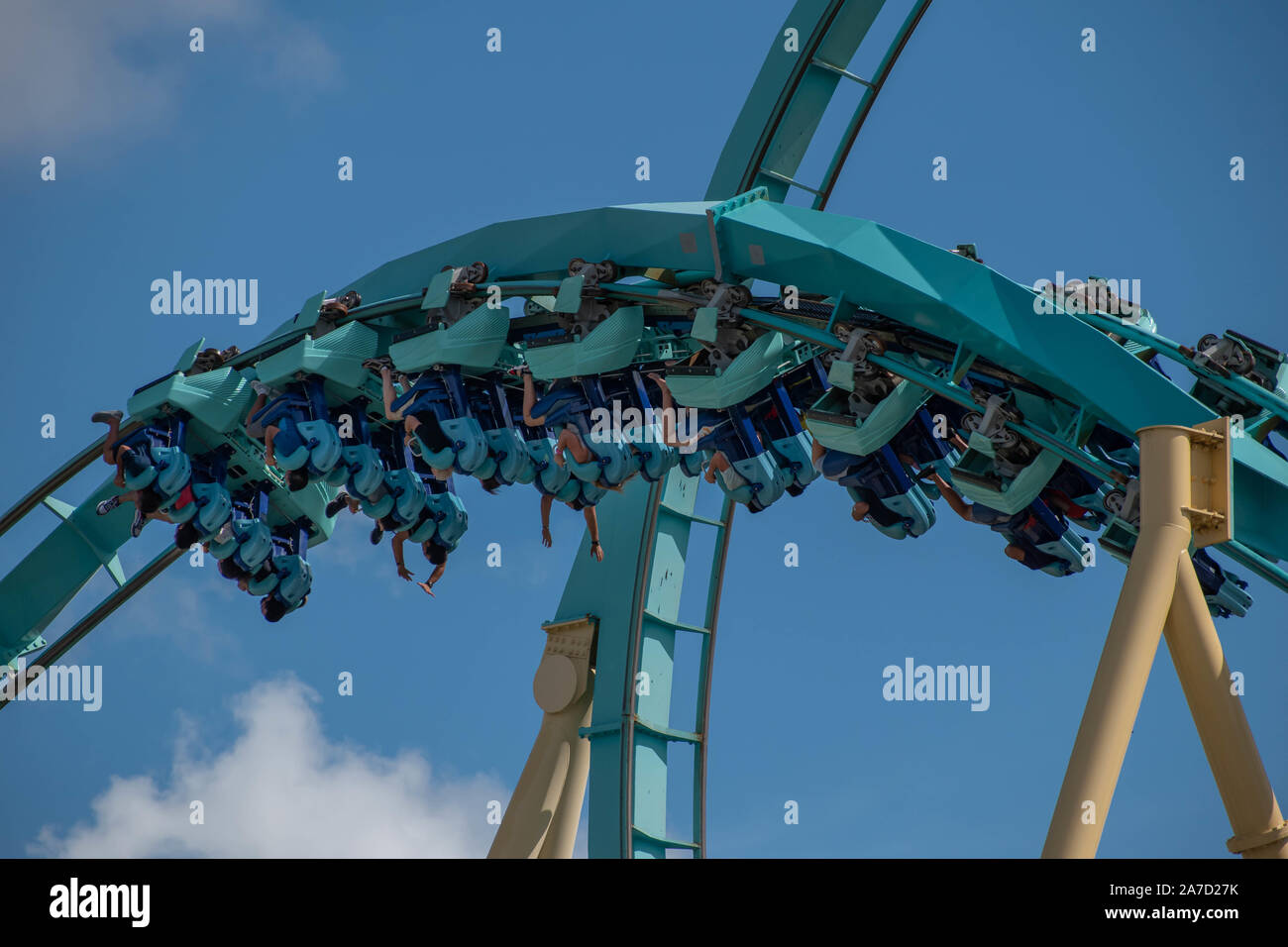 Orlando, Florida. October 29, 2019. People enjoying terrific Kraken ...