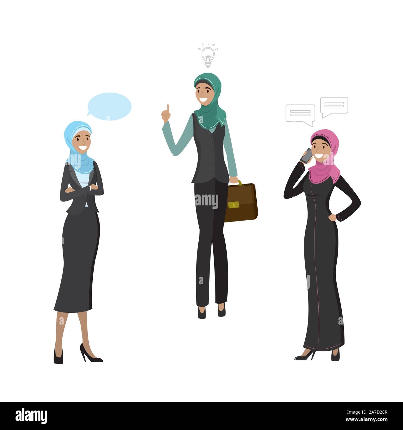 Beauty successful Muslim business women,isolated on white background ...