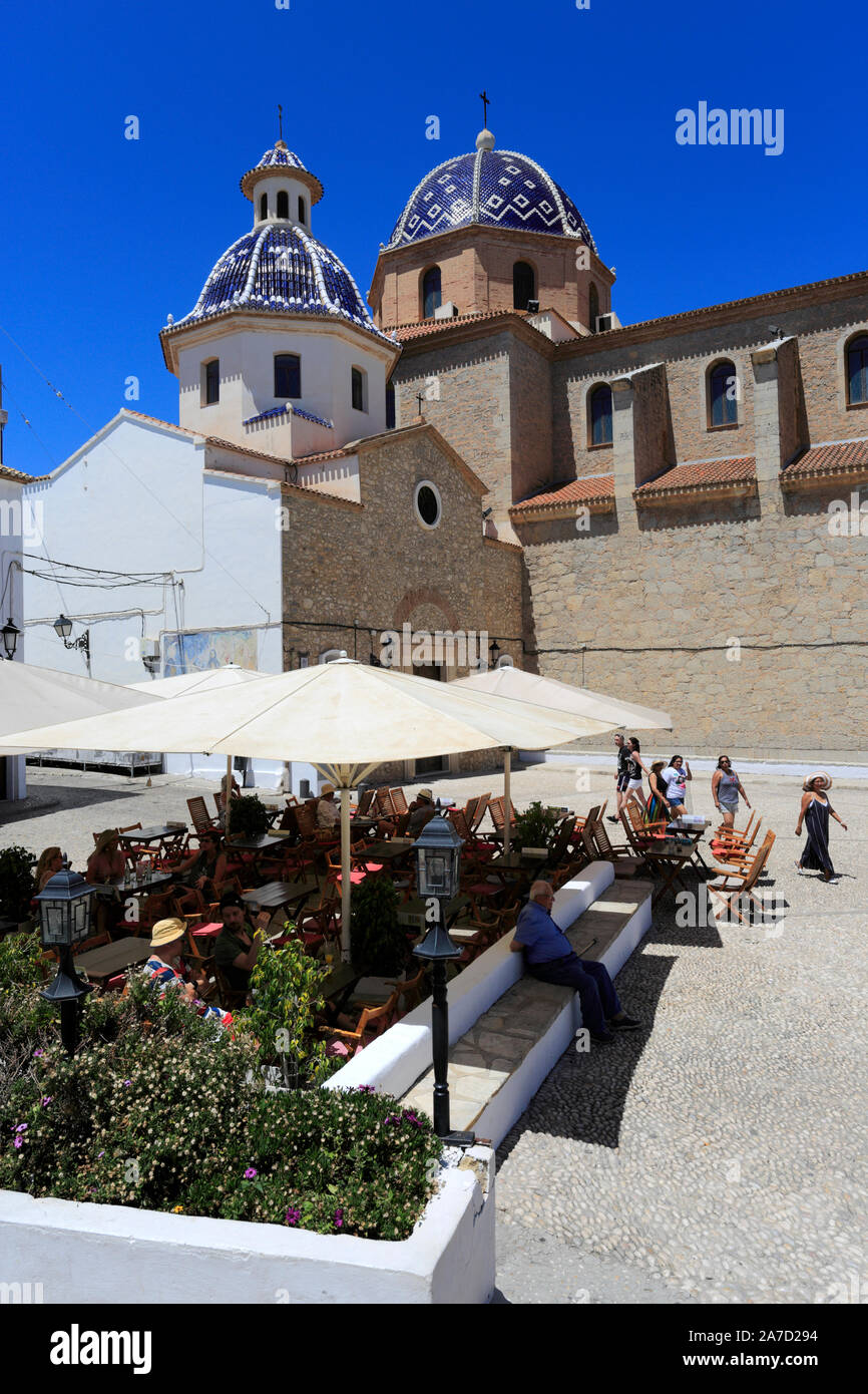 The Blue domed Church of the Virgin del Consuelo, Altea town, Costa ...