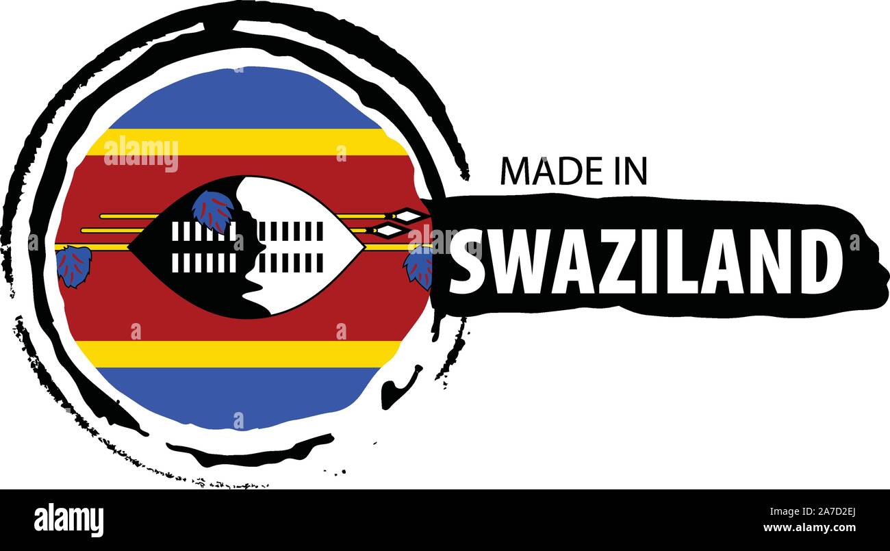 Swaziland flag, vector illustration on a white background Stock Vector ...