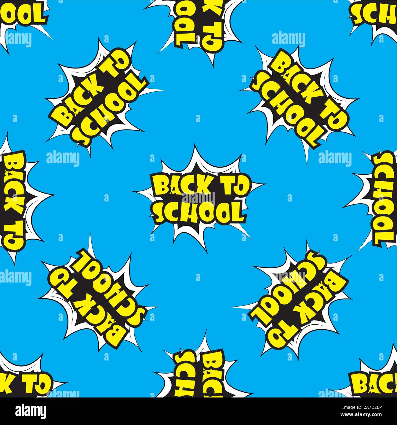 Back to school pop art seamless pattern,cartoon vector background Stock ...