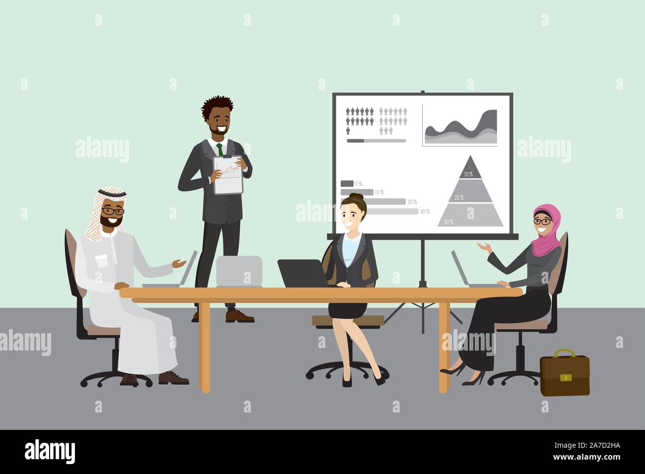 Multicultural business team - Presentation or meeting, business women ...