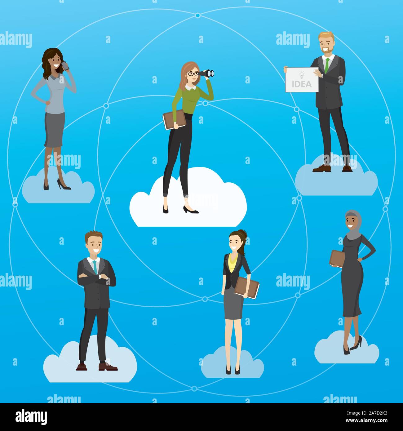 recruitment or business partners search,cartoon vector illustration ...