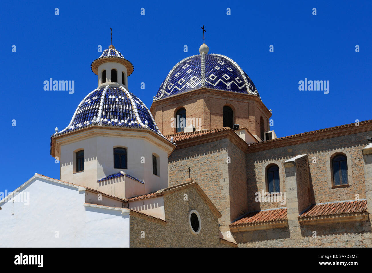 The Blue domed Church of the Virgin del Consuelo, Altea town, Costa ...