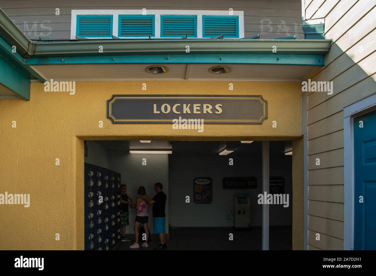 Orlando, Florida. October 29, 2019. Top view of Lockers close to the ...