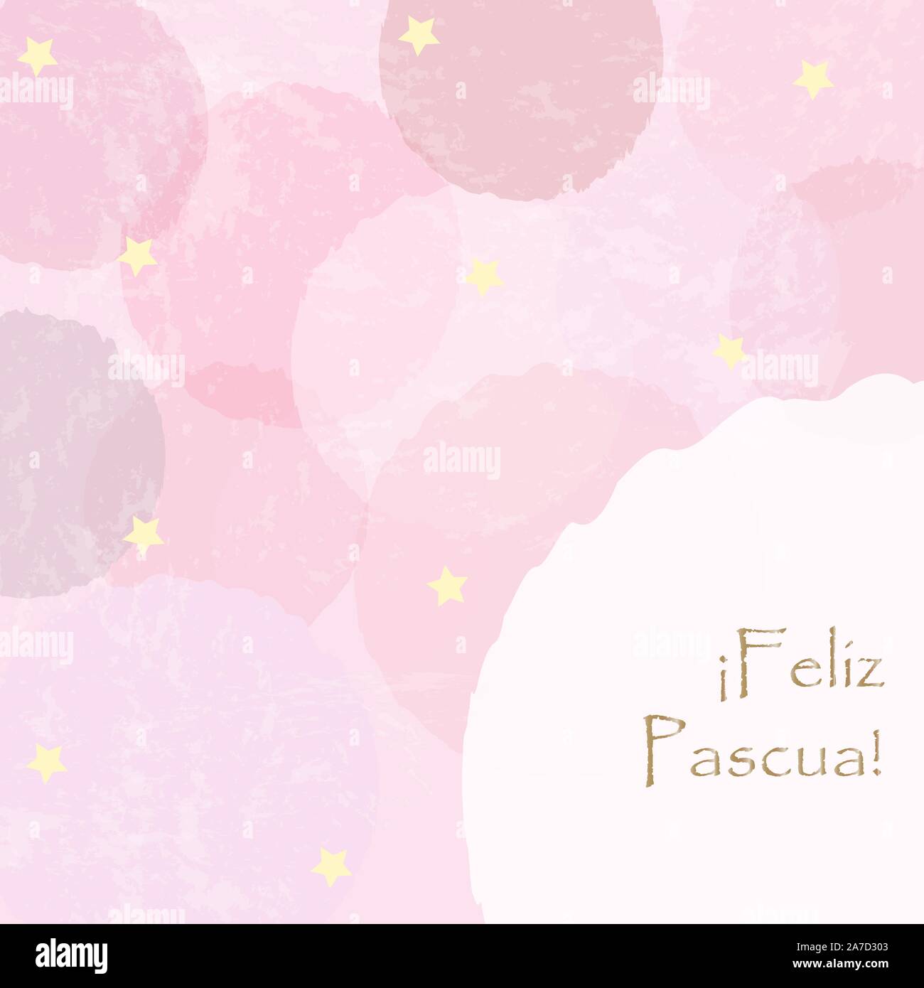 Happy Easter Greeting Card. Spanish Language. Vector Illustration Stock ...
