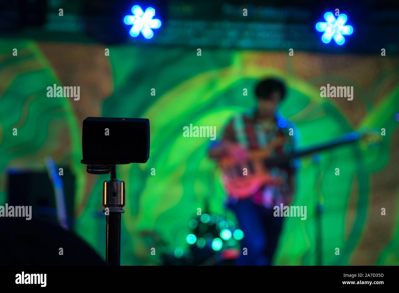Action camera recording open air concert Stock Photo - Alamy
