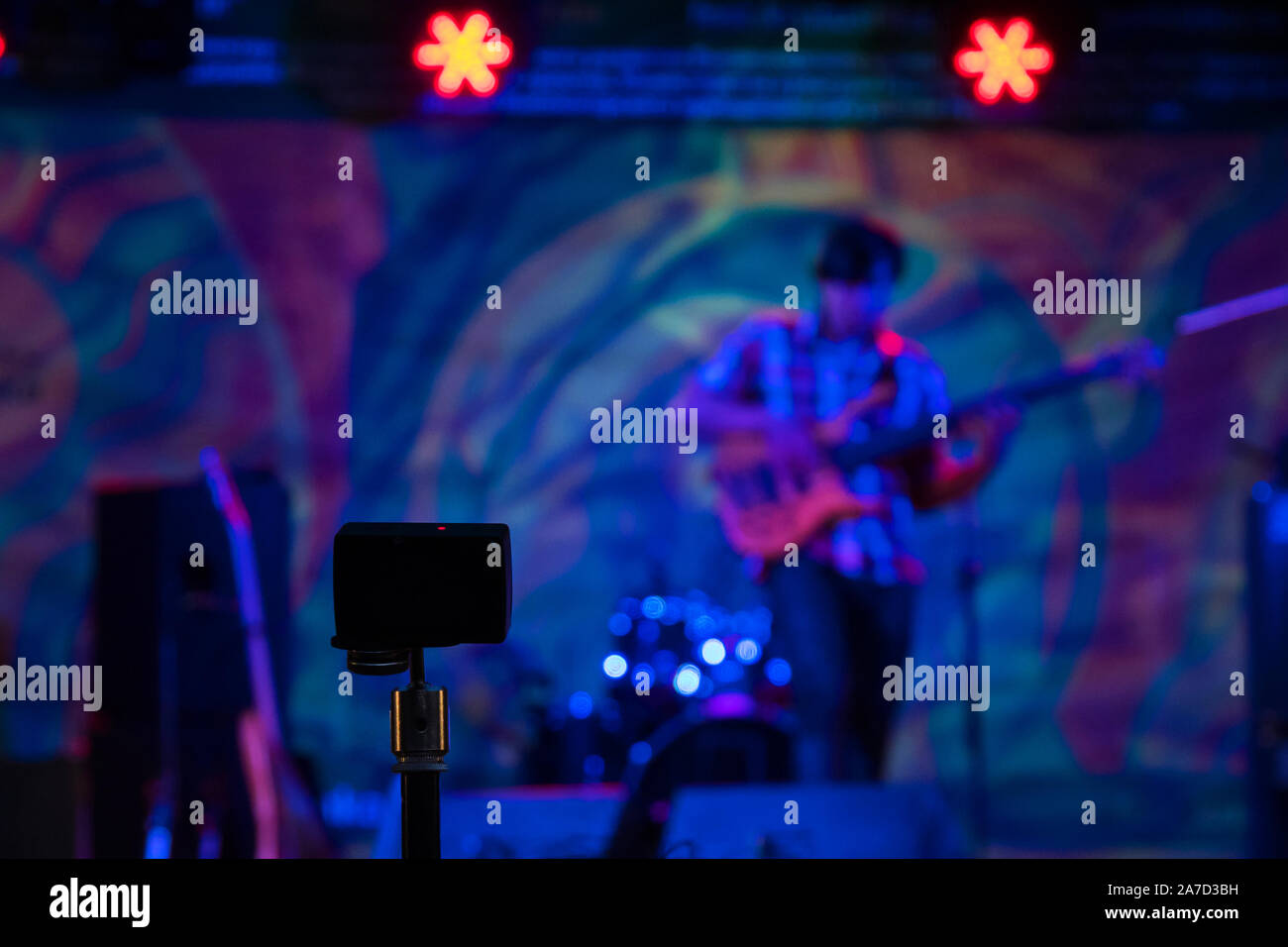 Action camera recording open air concert Stock Photo - Alamy