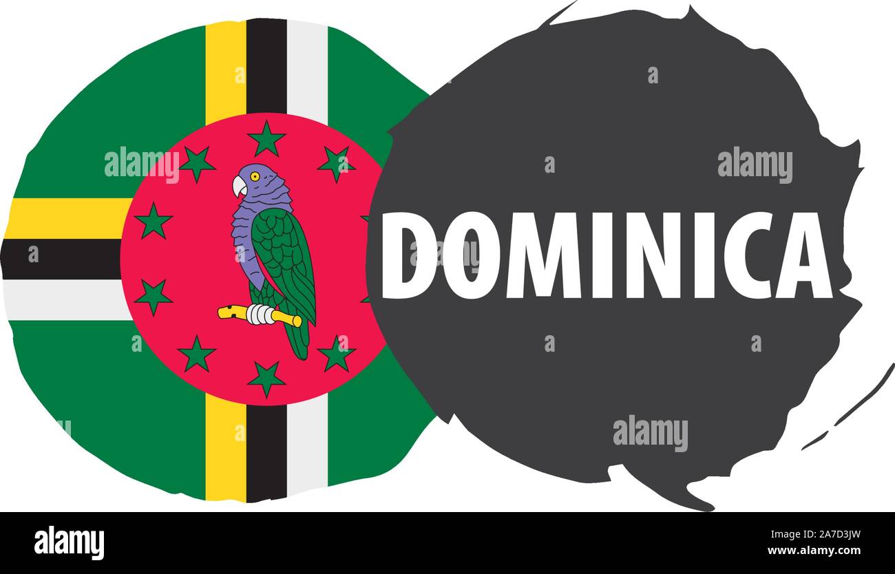 Dominica flag, vector illustration on a white background Stock Vector ...