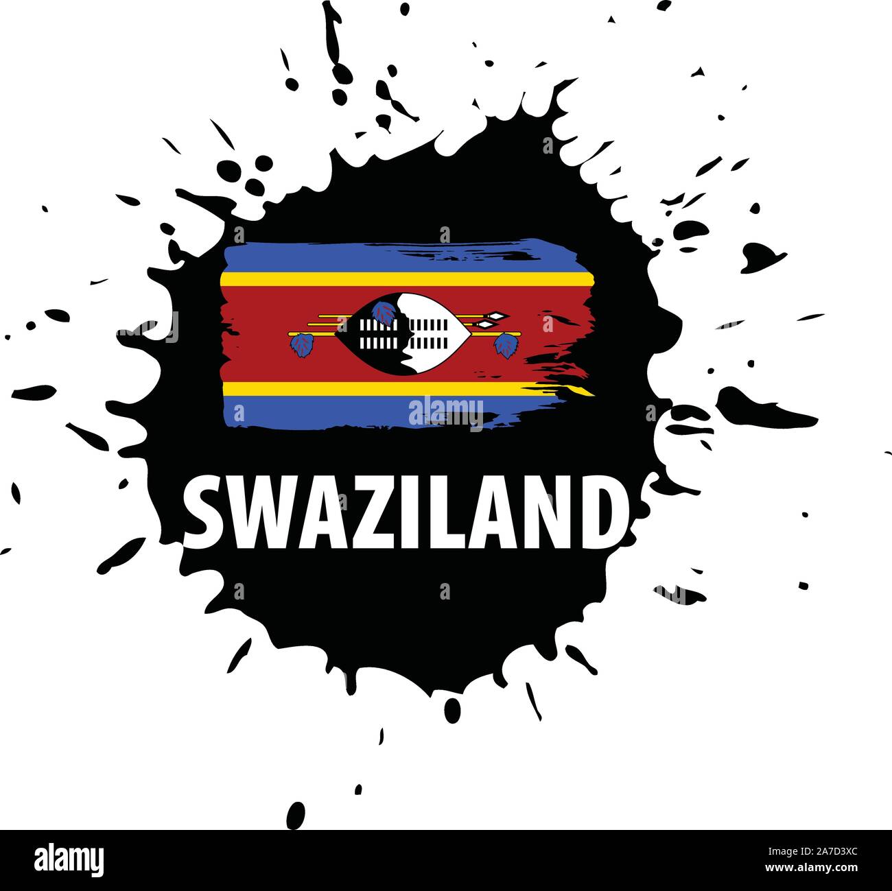 Swaziland flag, vector illustration on a white background Stock Vector ...