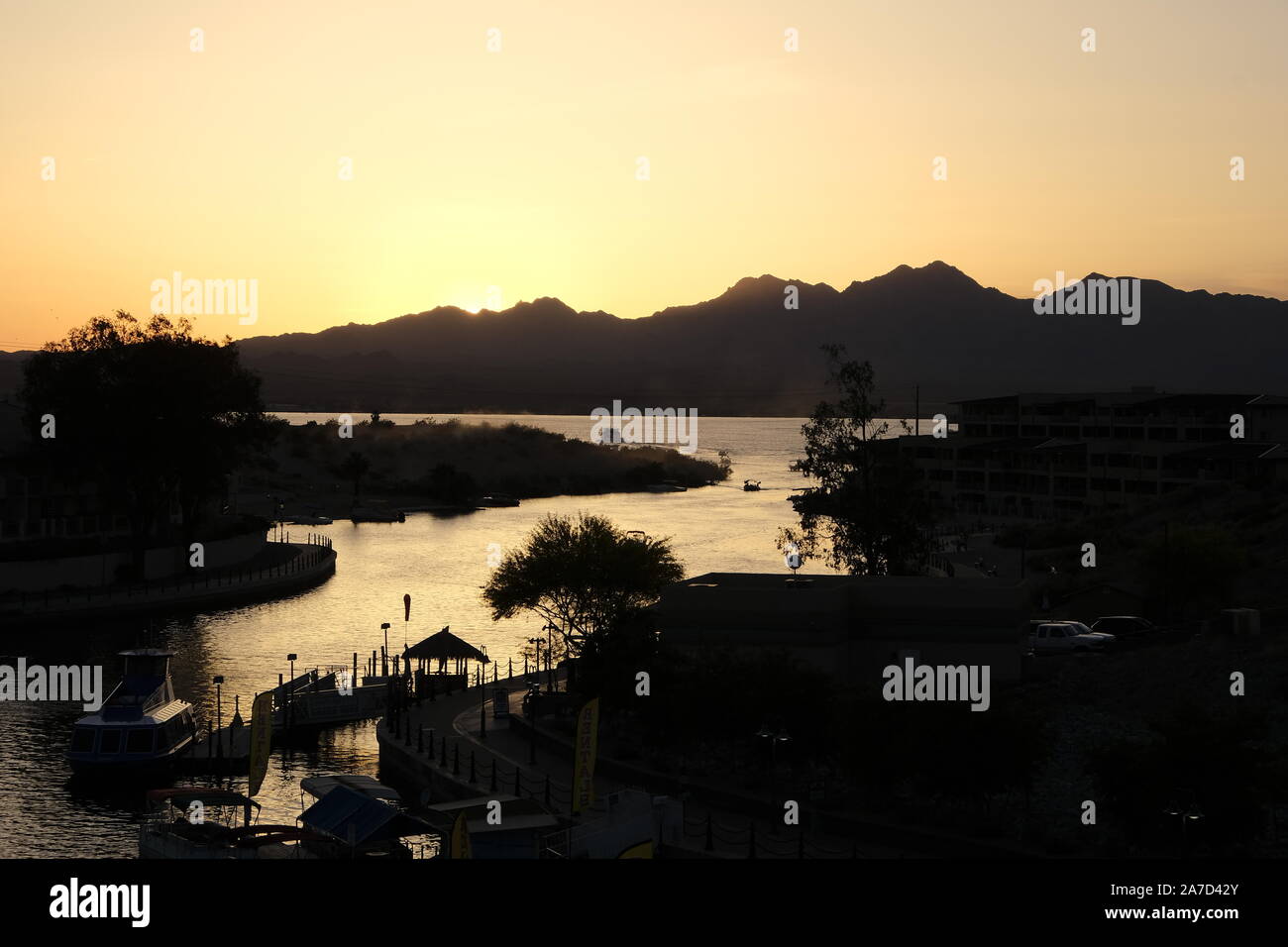 Lake Havasu, Sunset Stock Photo - Alamy
