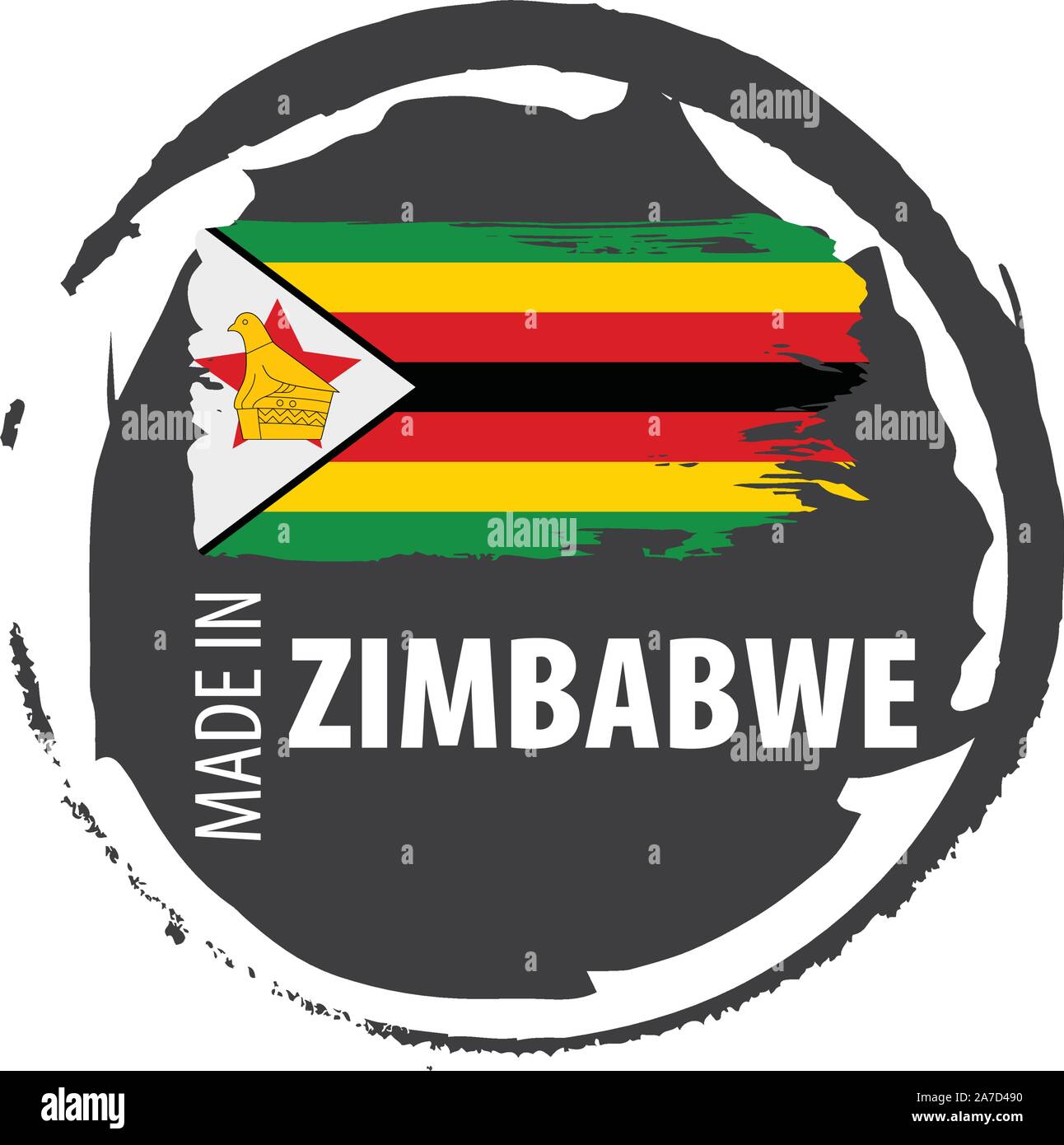 Zimbabwe flag, vector illustration on a white background Stock Vector ...