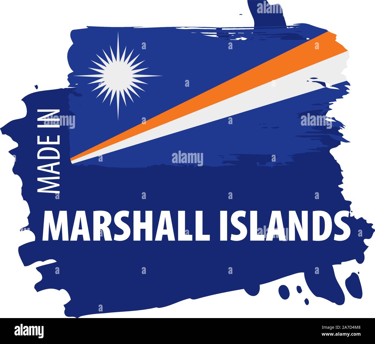 Marshall Islands flag, vector illustration on a white background Stock ...