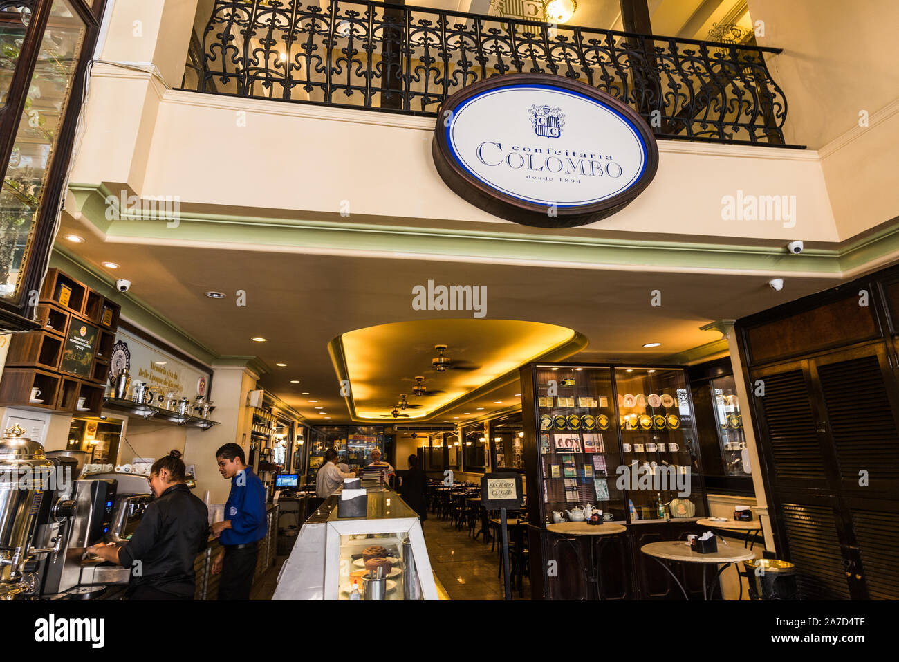 Rio de Janeiro, Brazil - February 28, 2018: Colombo Confeitaria coffee ...