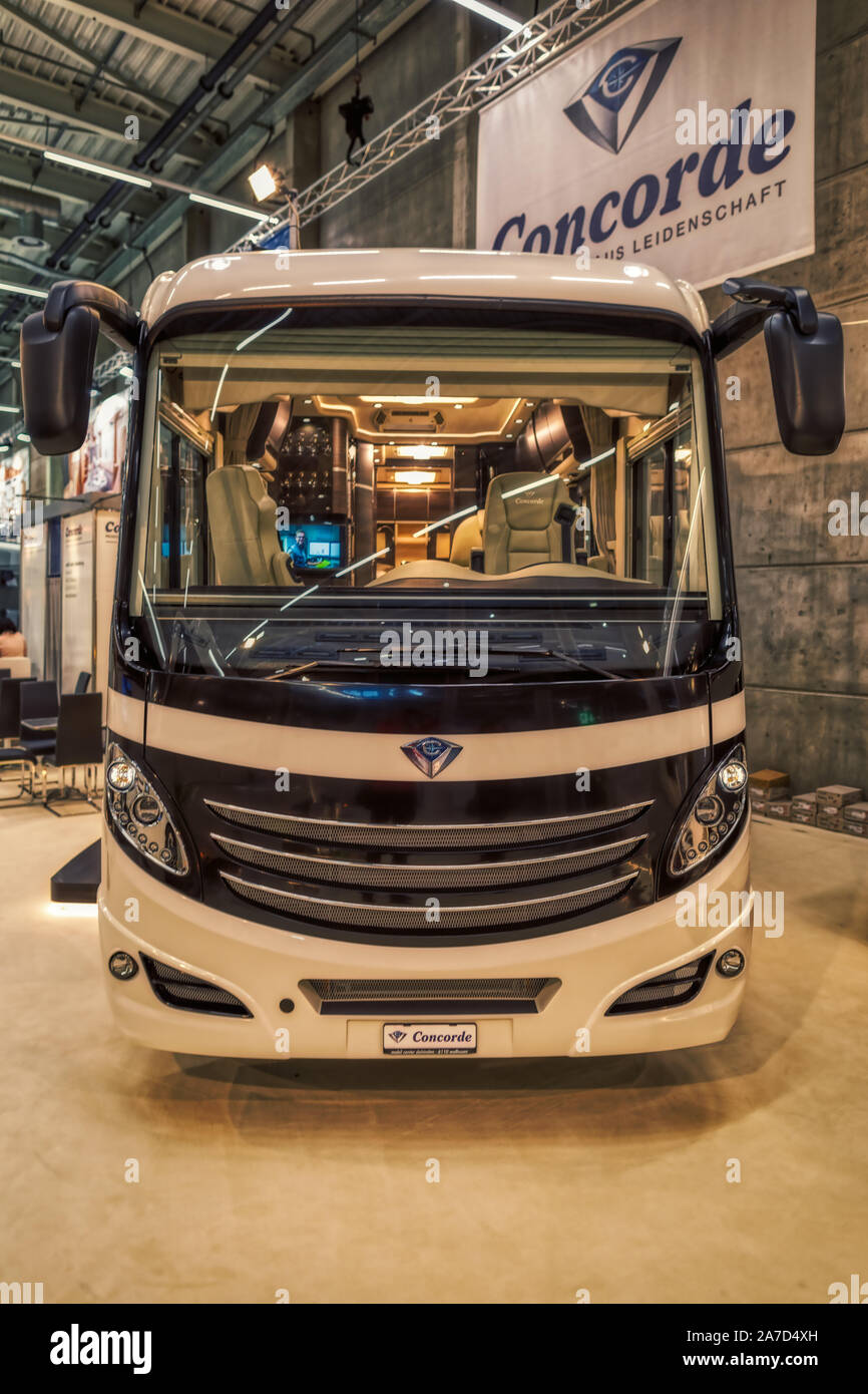 BERN, SWITZERLAND – OCTOBER 26, 2019: Presentation of new camper vans ...