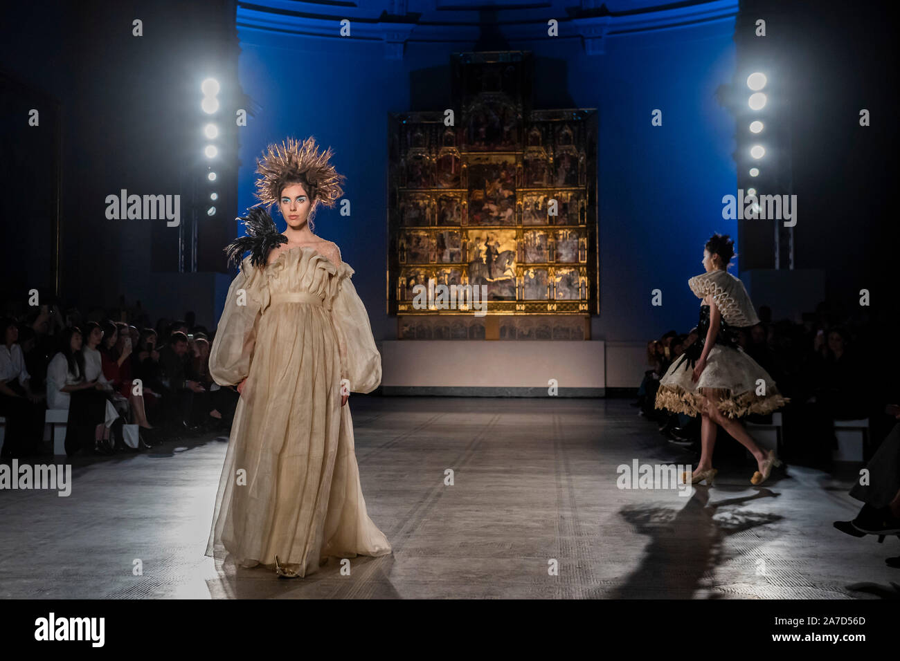 London, UK. 1st Nov 2019. Guo Pei’s first ever runway show in the UK ...