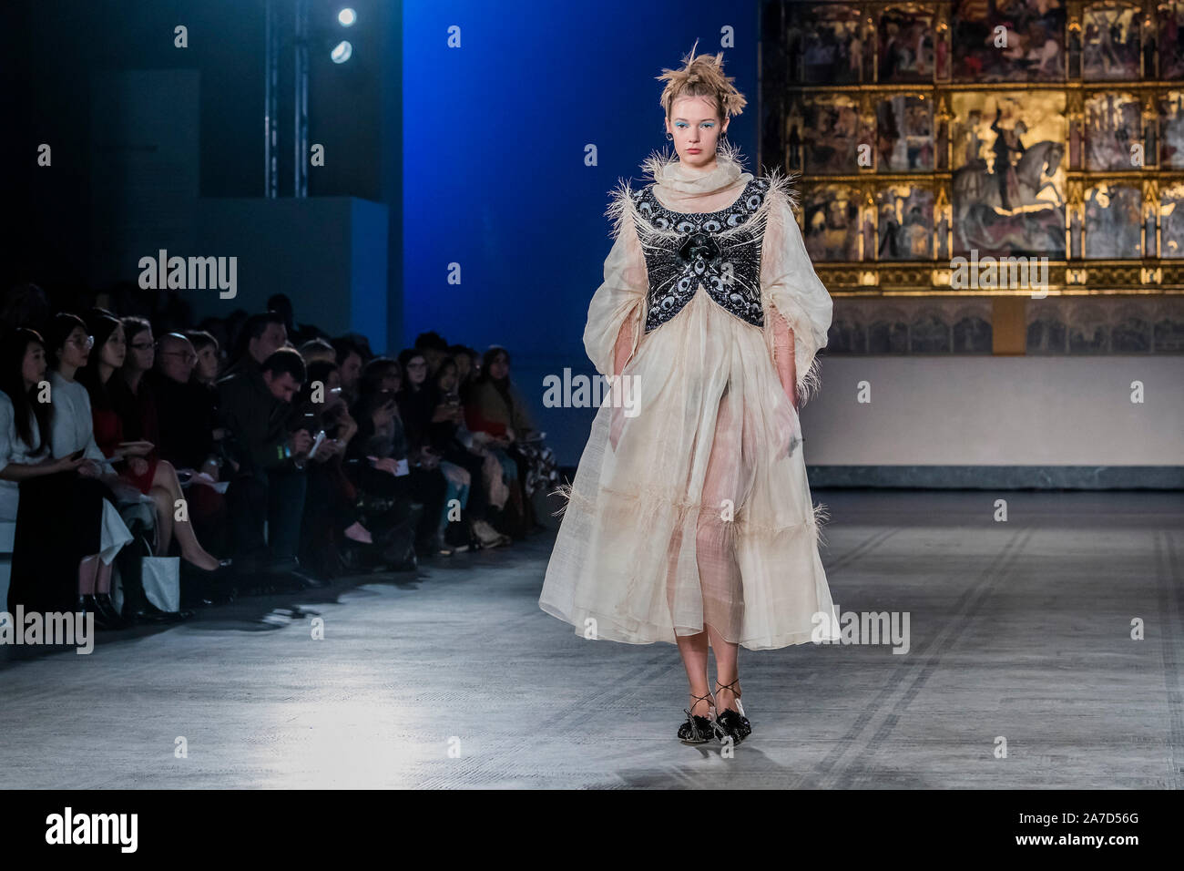 London, UK. 1st Nov 2019. Guo Pei’s first ever runway show in the UK ...