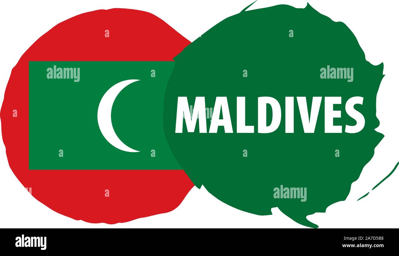 Maldives flag, vector illustration on a white background Stock Vector ...