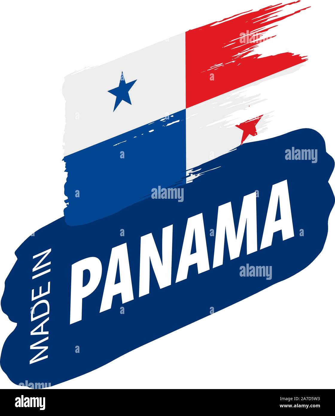 Panama flag, vector illustration on a white background Stock Vector ...