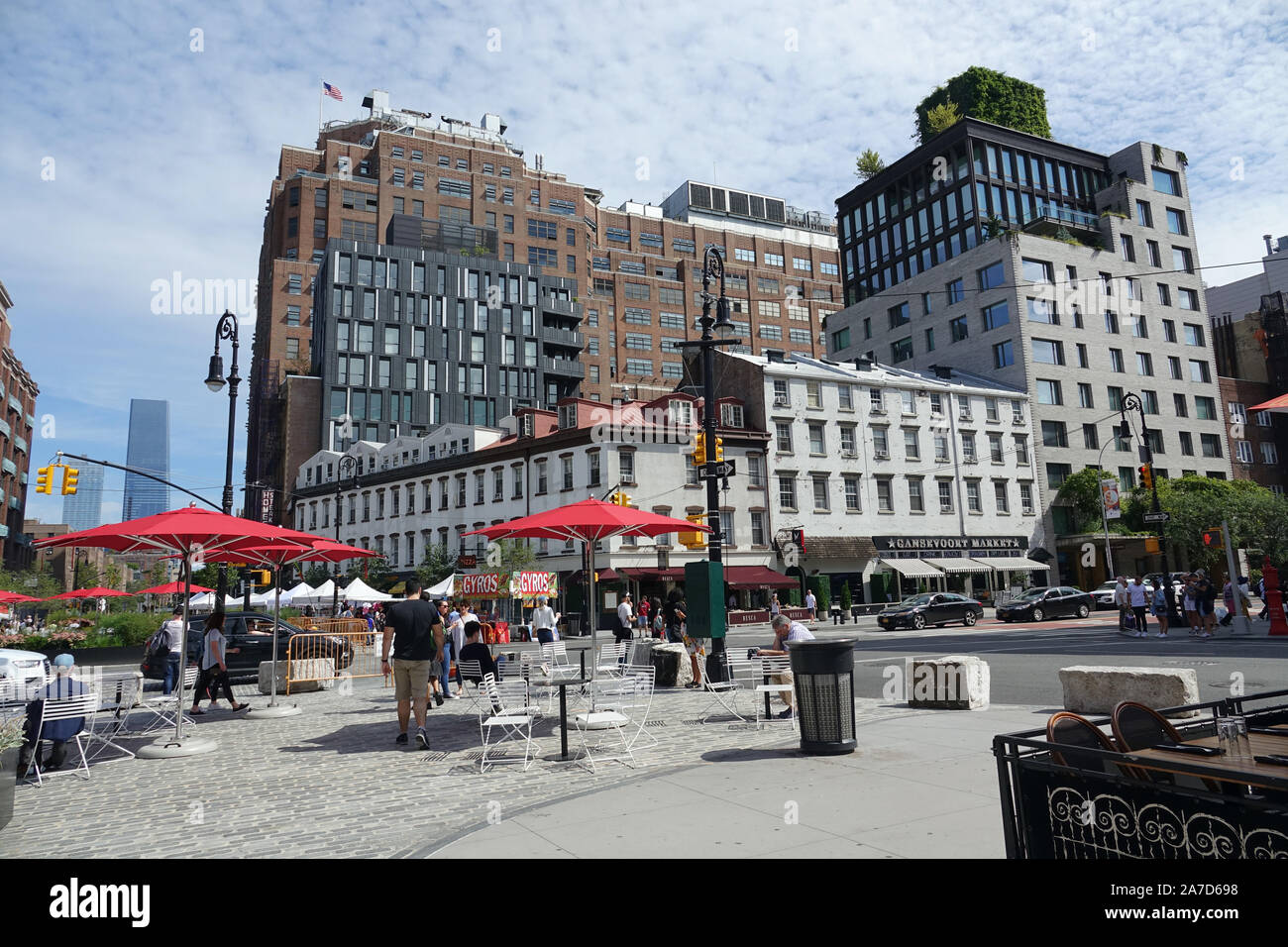 New York, USA. 08th Sep, 2019. A street corner in Chelsea, Manhattan ...