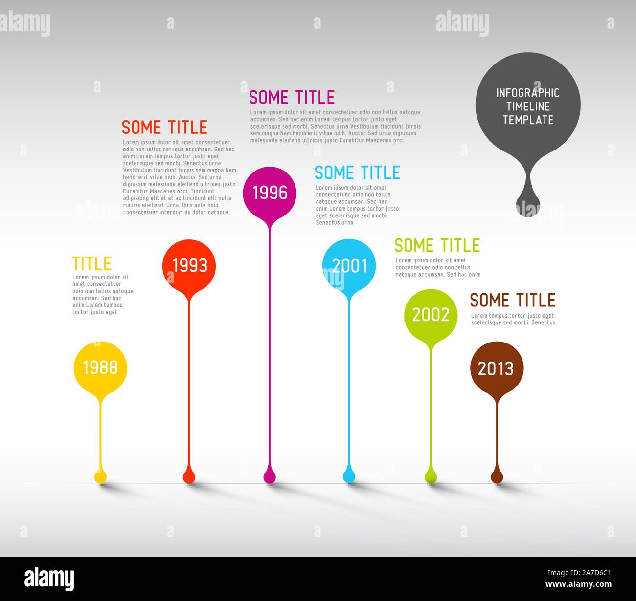 Colorful Vector Infographic timeline report template with bubbles Stock ...