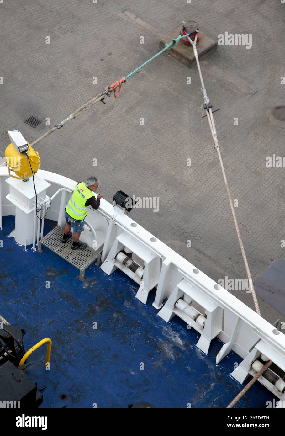 Staff on car deck on the boat Stena Nautica. Photo Jeppe Gustafsson ...