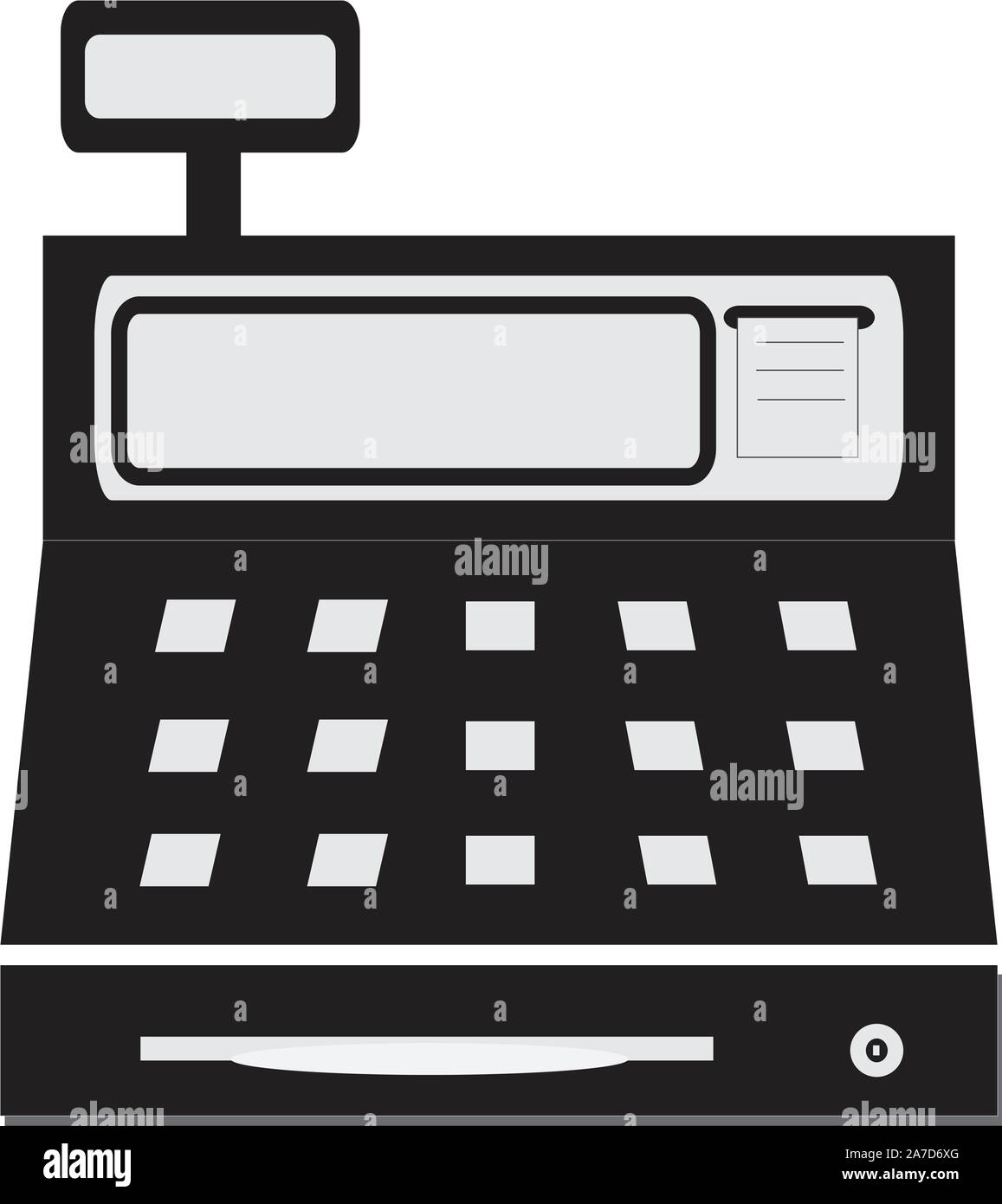 the cash register with a digital display vector illustration, Cash ...