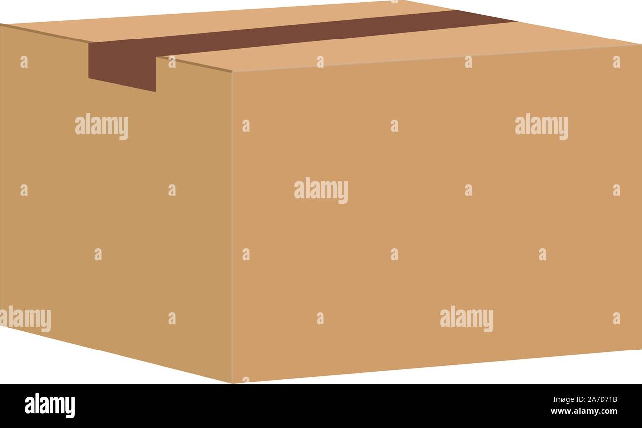 Brown closed carton delivery packaging box isolated on white background ...