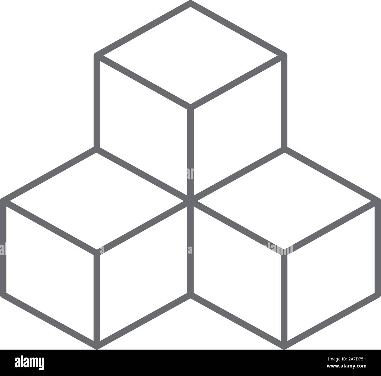 Gray cubes. Vector illustration on white background Stock Vector Image ...