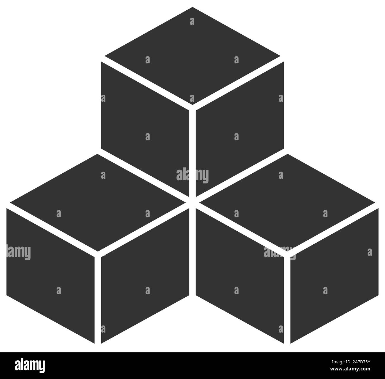 Black cubes. Vector illustration on white background Stock Vector Image ...