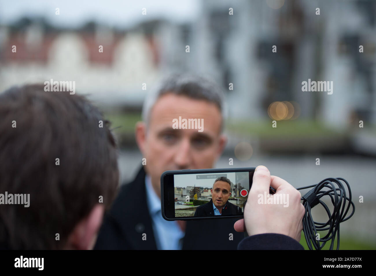Edinburgh, UK. 1 November 2019. Pictured: Alex Cole-Hamilton MSP. Seen ...