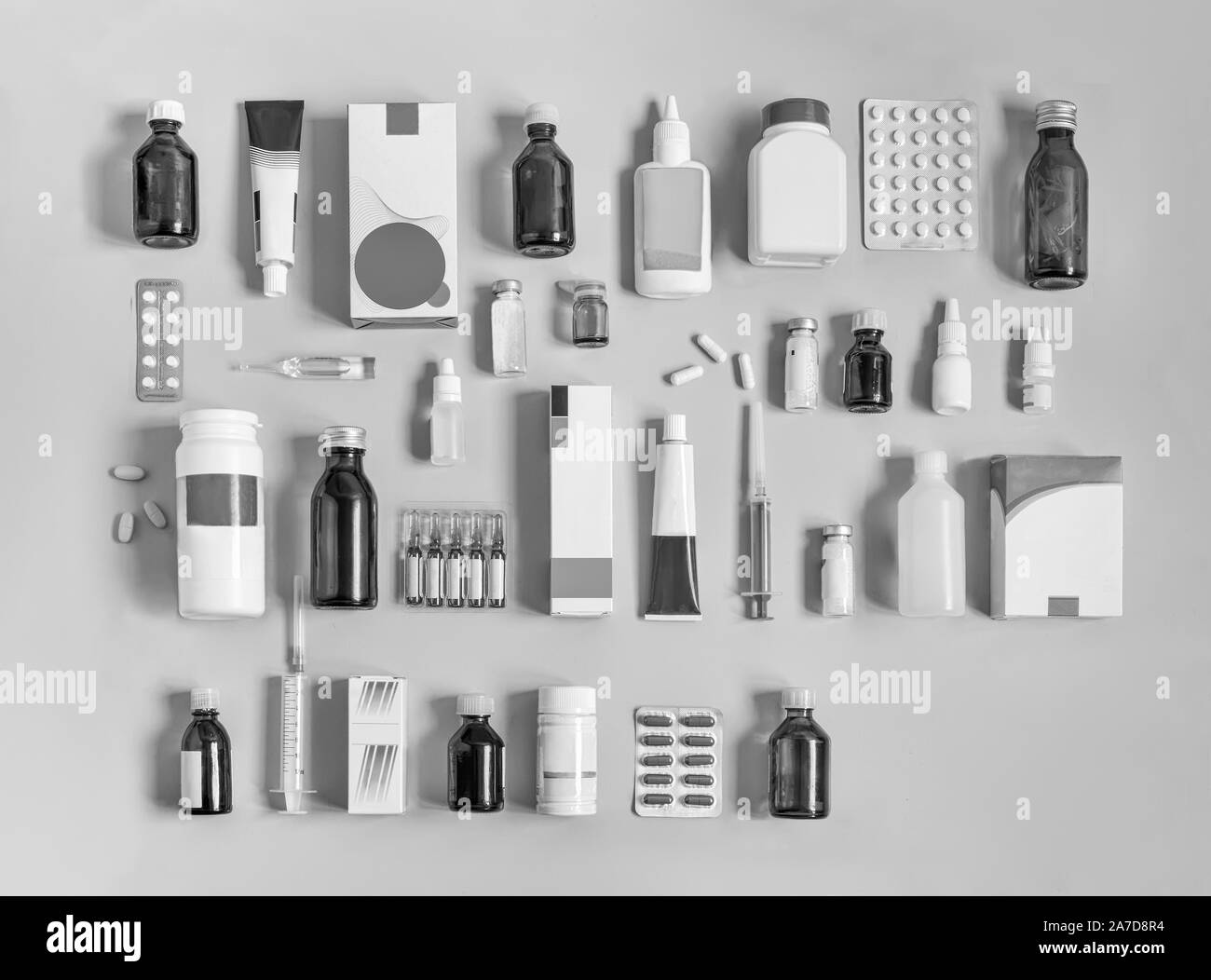 Background design various herbs Black and White Stock Photos & Images ...