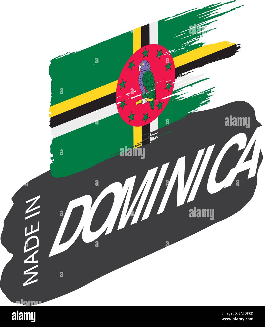 Dominica flag, vector illustration on a white background Stock Vector ...