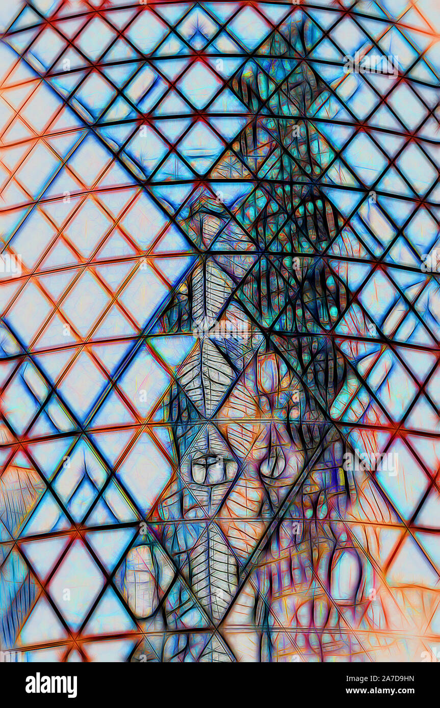 Dynamic Lights Architectural Design Pattern, night illustration with ...