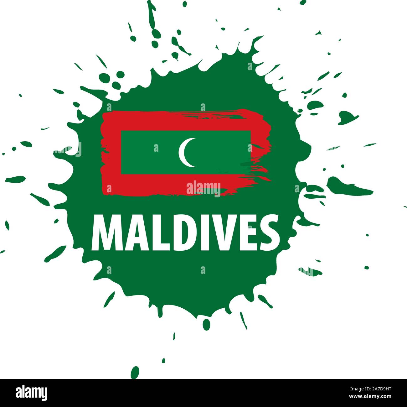 Maldives flag, vector illustration on a white background Stock Vector ...