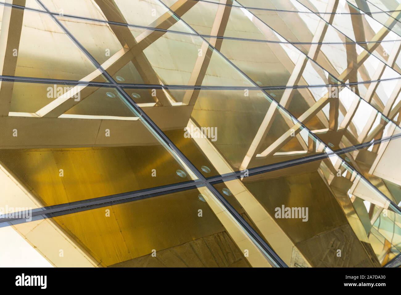Glass surface with geometry construction reflection on it Stock Photo ...