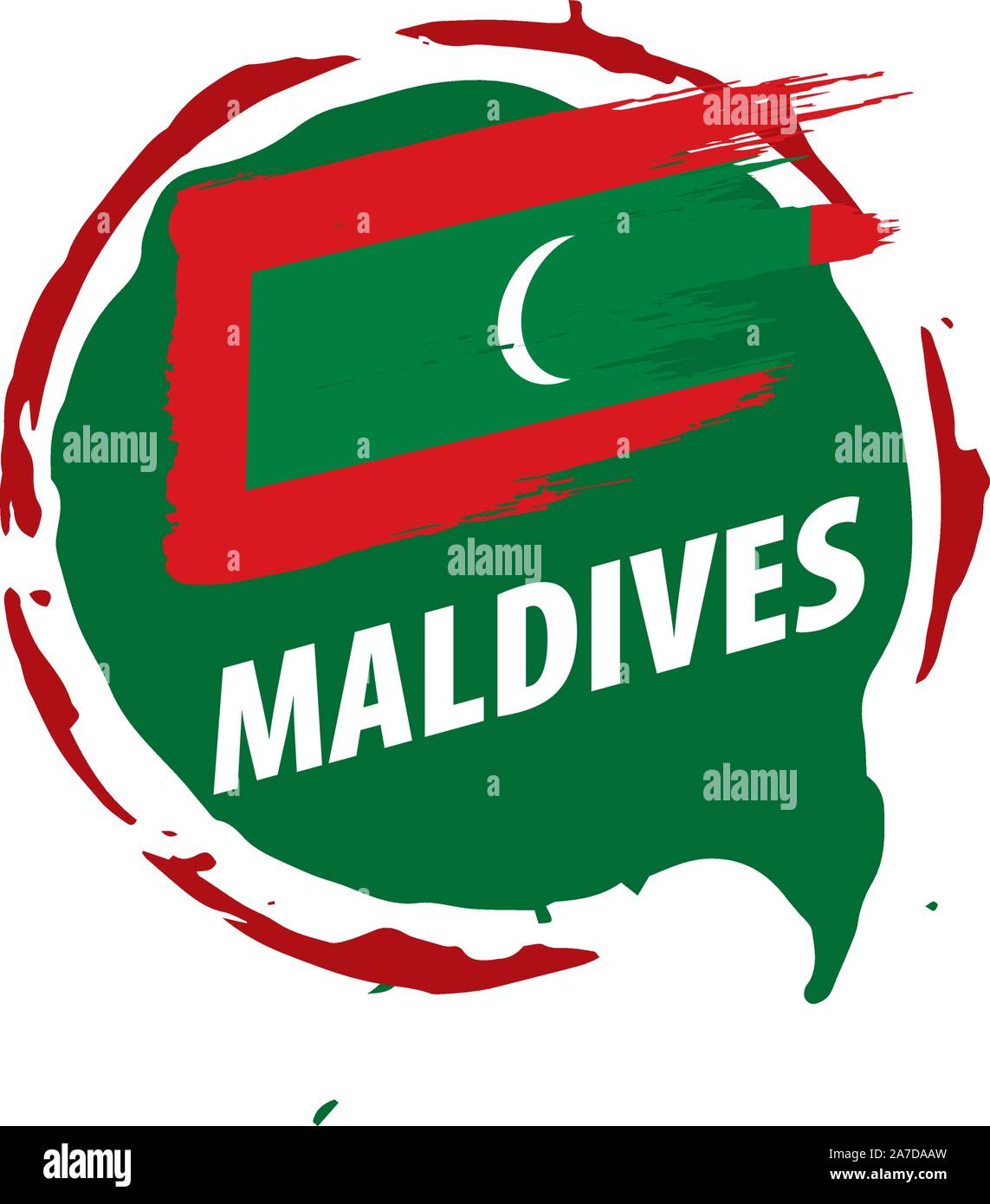 Maldives flag, vector illustration on a white background Stock Vector ...
