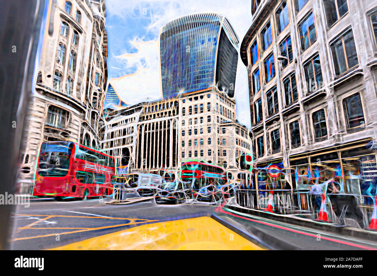 London City Skyline, illustration with architecture, skyscrapers ...