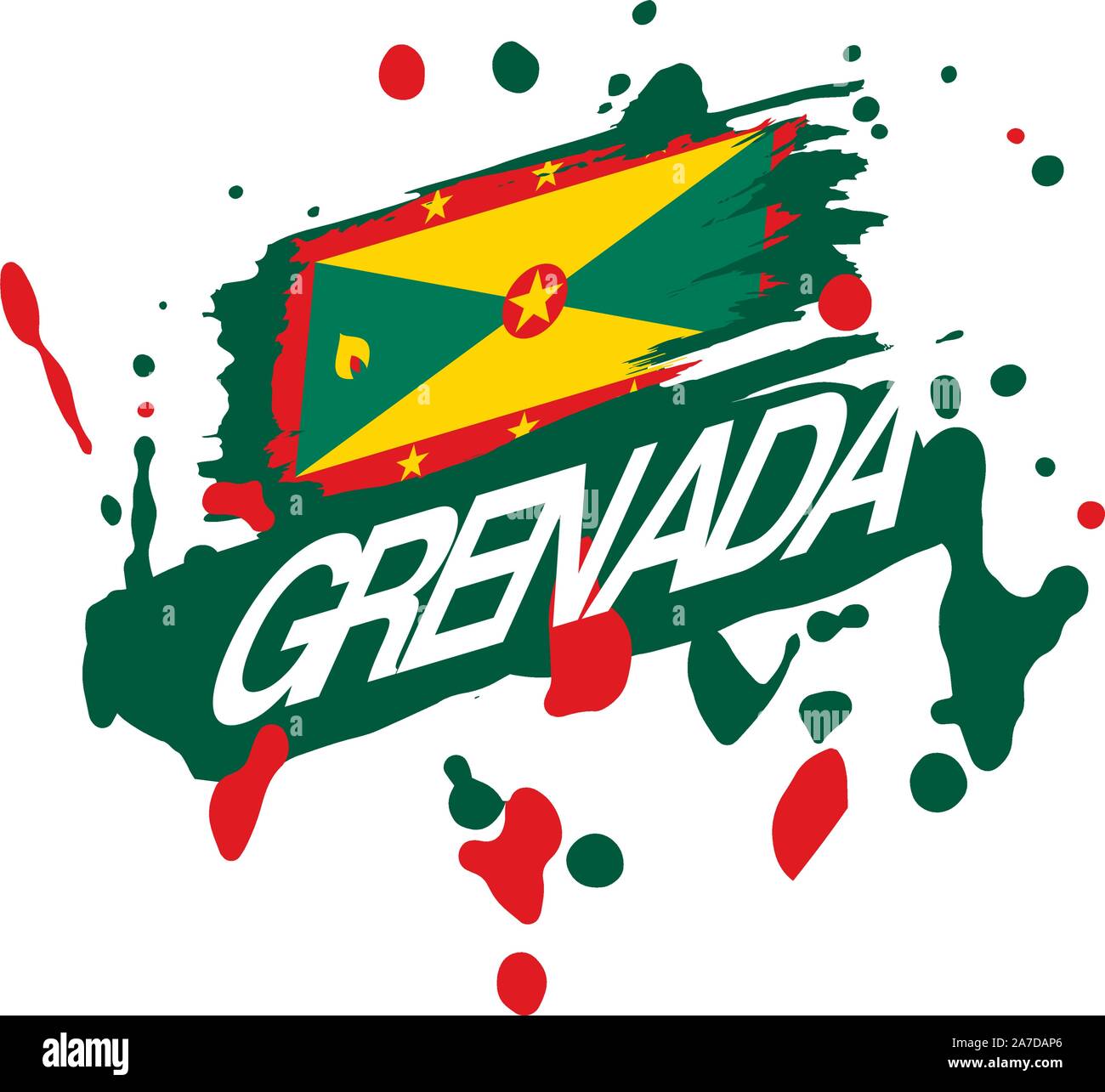Grenada flag, vector illustration on a white background Stock Vector ...