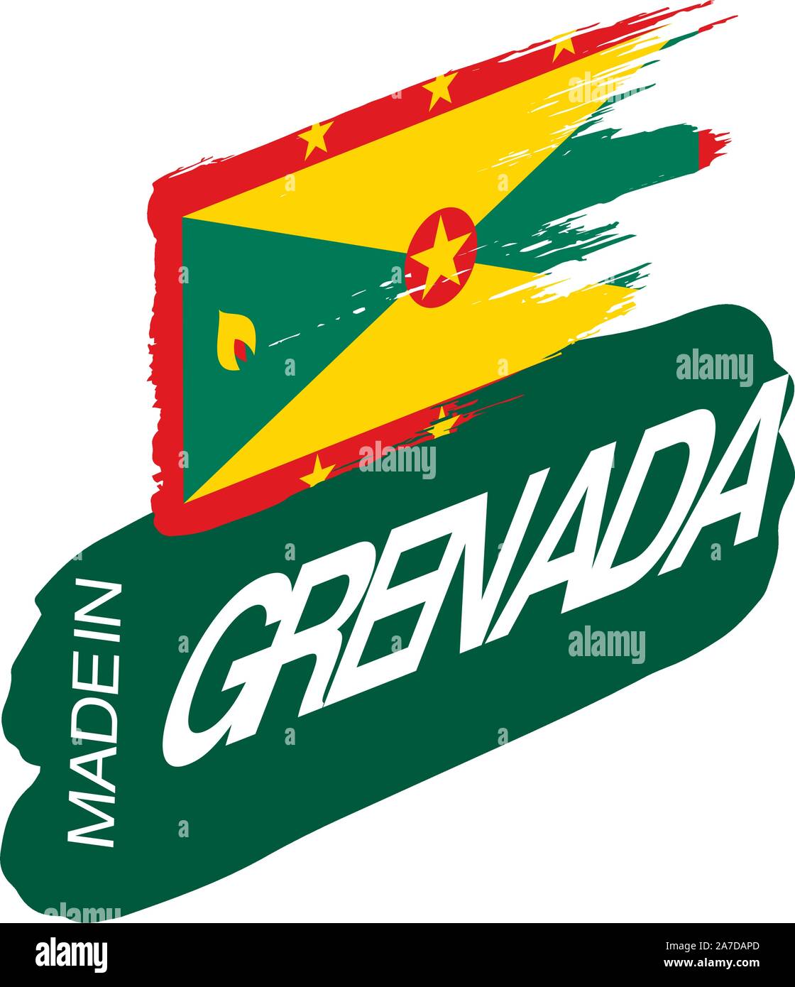 Grenada flag, vector illustration on a white background Stock Vector ...