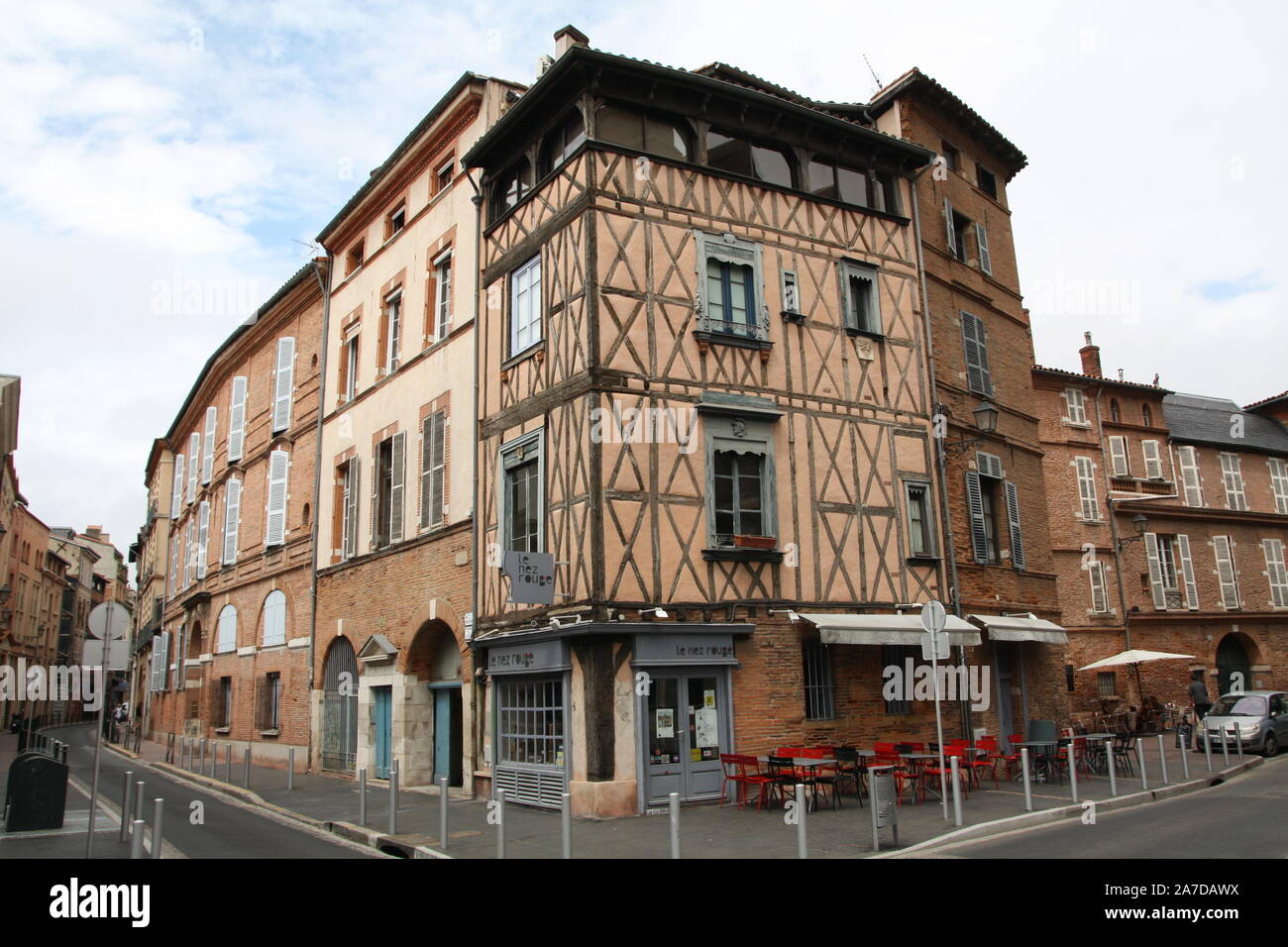 Old half-timbered medieval building in Toulouse downtown, France Stock ...