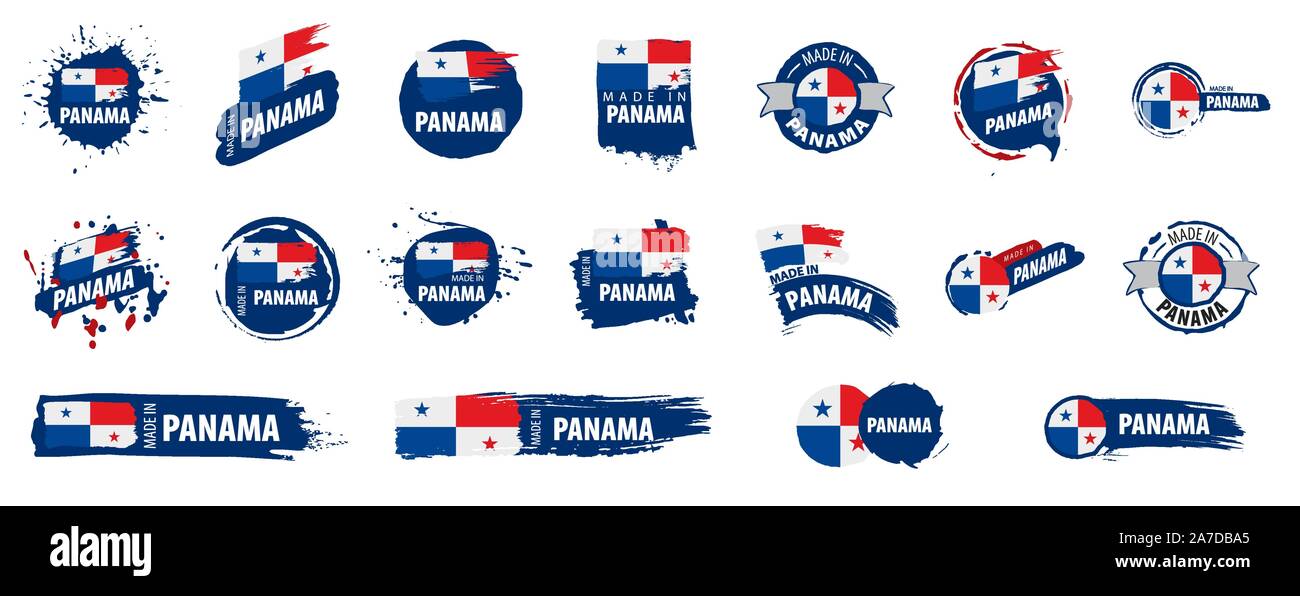 Panama flag, vector illustration on a white background Stock Vector ...