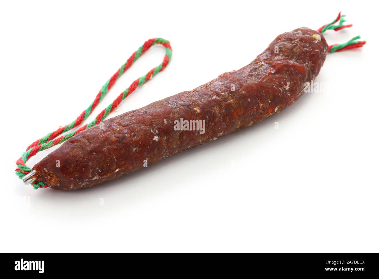 chourico (chorizo) isolated on white background Stock Photo - Alamy