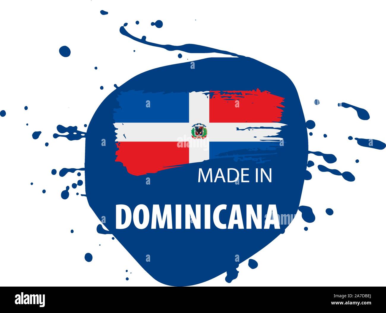 Dominicana flag, vector illustration on a white background Stock Vector ...