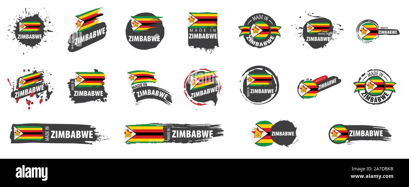 Zimbabwe flag, vector illustration on a white background Stock Vector ...