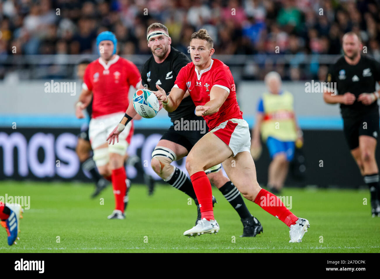 Hallam Amos of Wales during the 2019 Rugby World Cup Bronze medal match ...