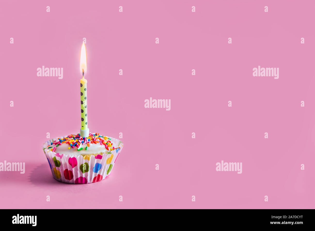 Congratulations. muffin, cupcake with a candle. holiday birthday copy ...