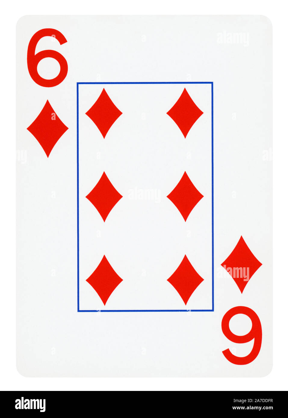 Six of Diamond playing card - isolated on white (clipping path included ...