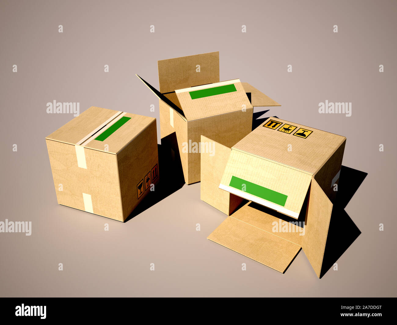 3d render of shopping boxes Stock Photo - Alamy